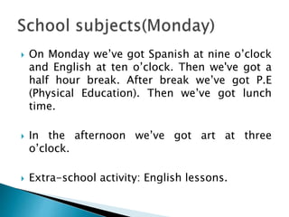 School subjects and time by iker | PPT