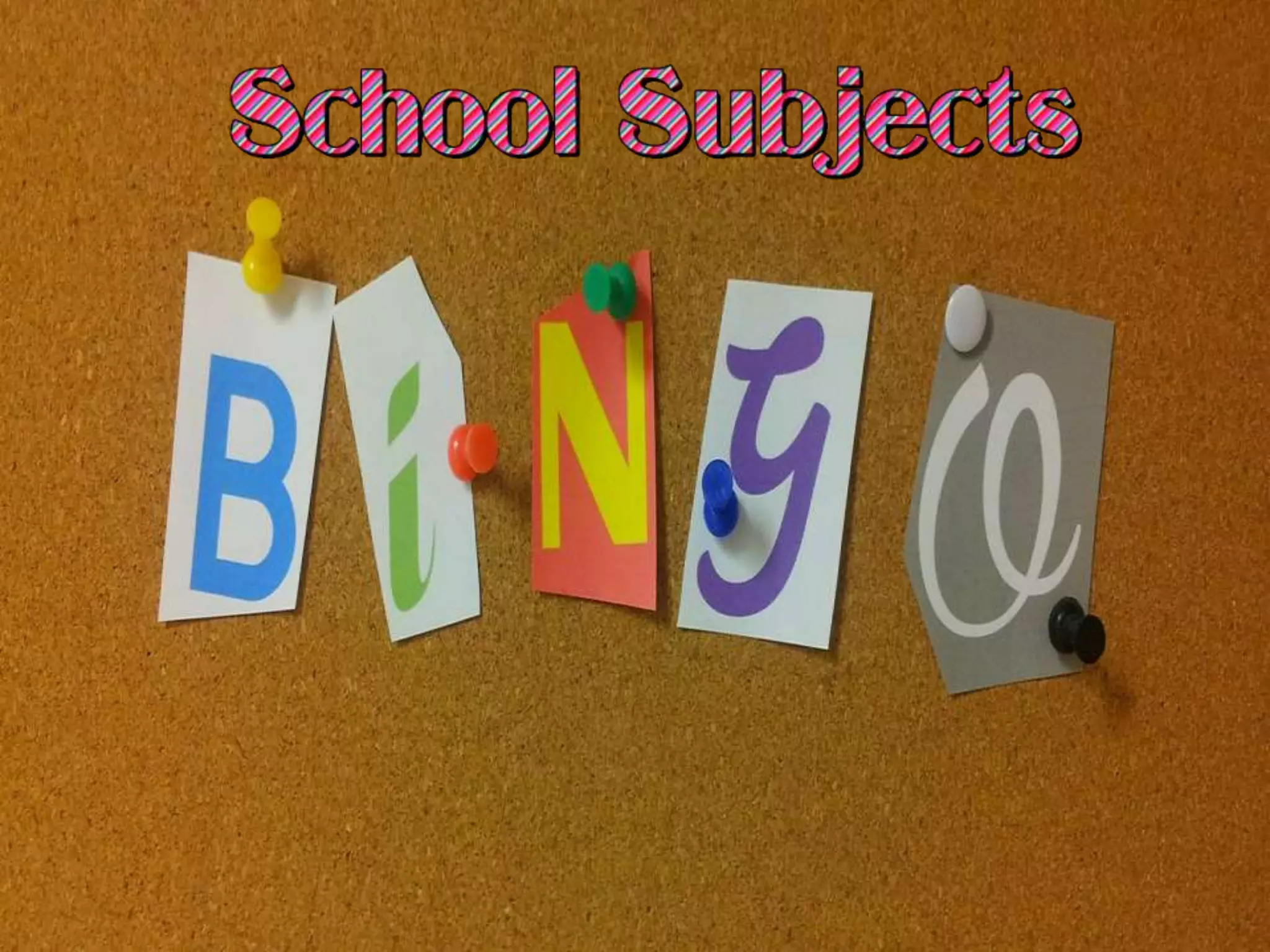 School subjects (bingo) | PPT