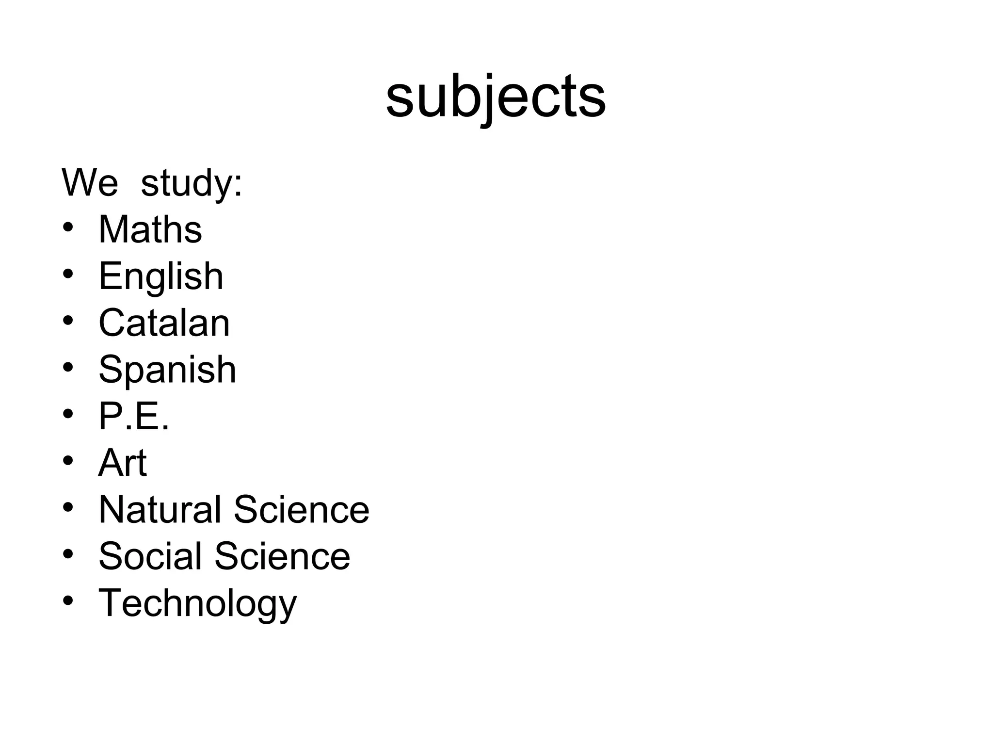 School subjects | PPT
