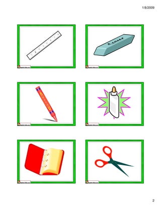 Classroom Objects Flashcards