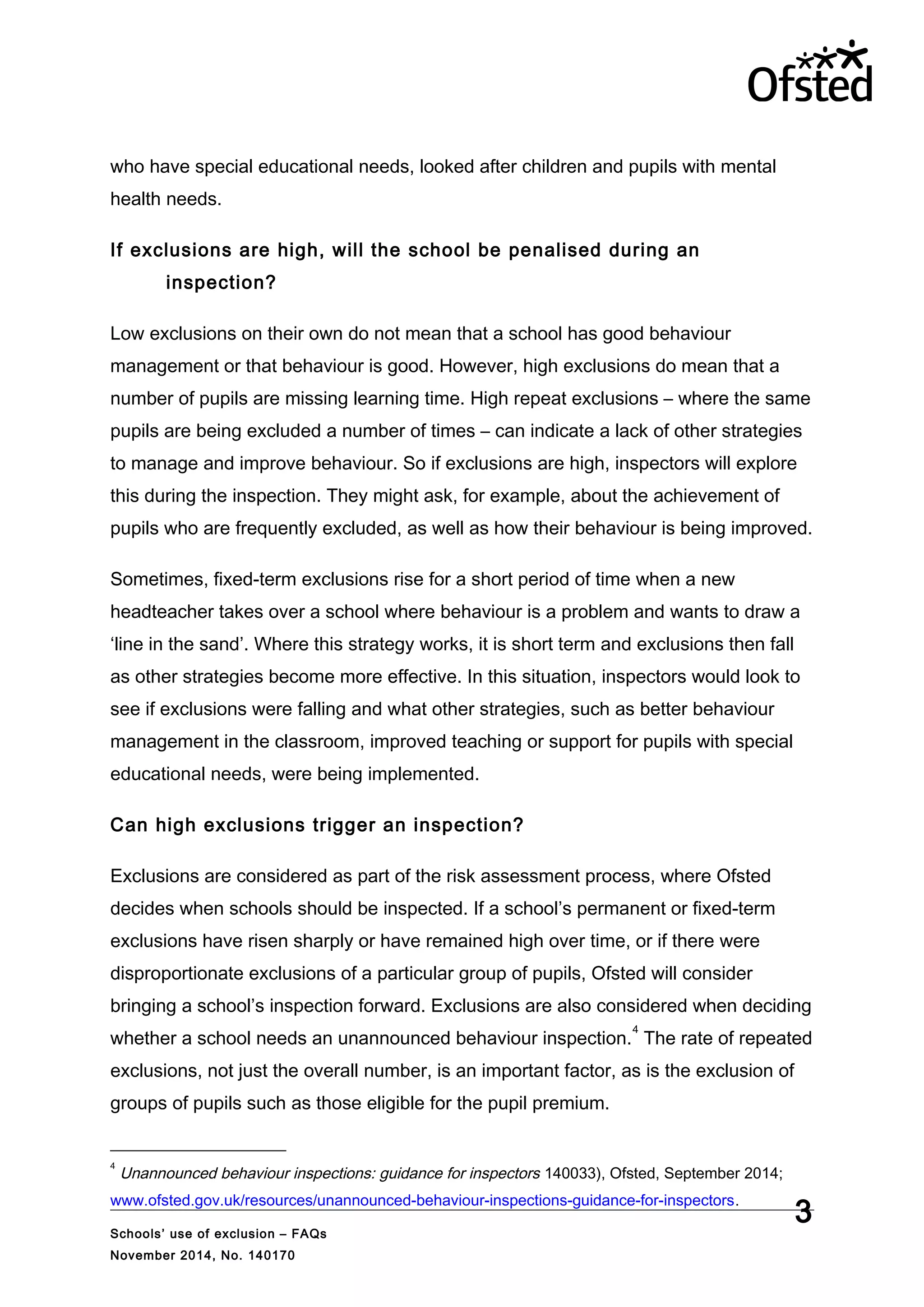 Schools' use of exclusion | PDF