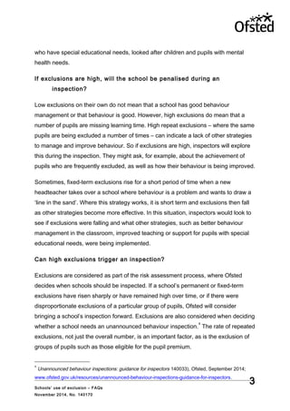 Schools' use of exclusion | DOC