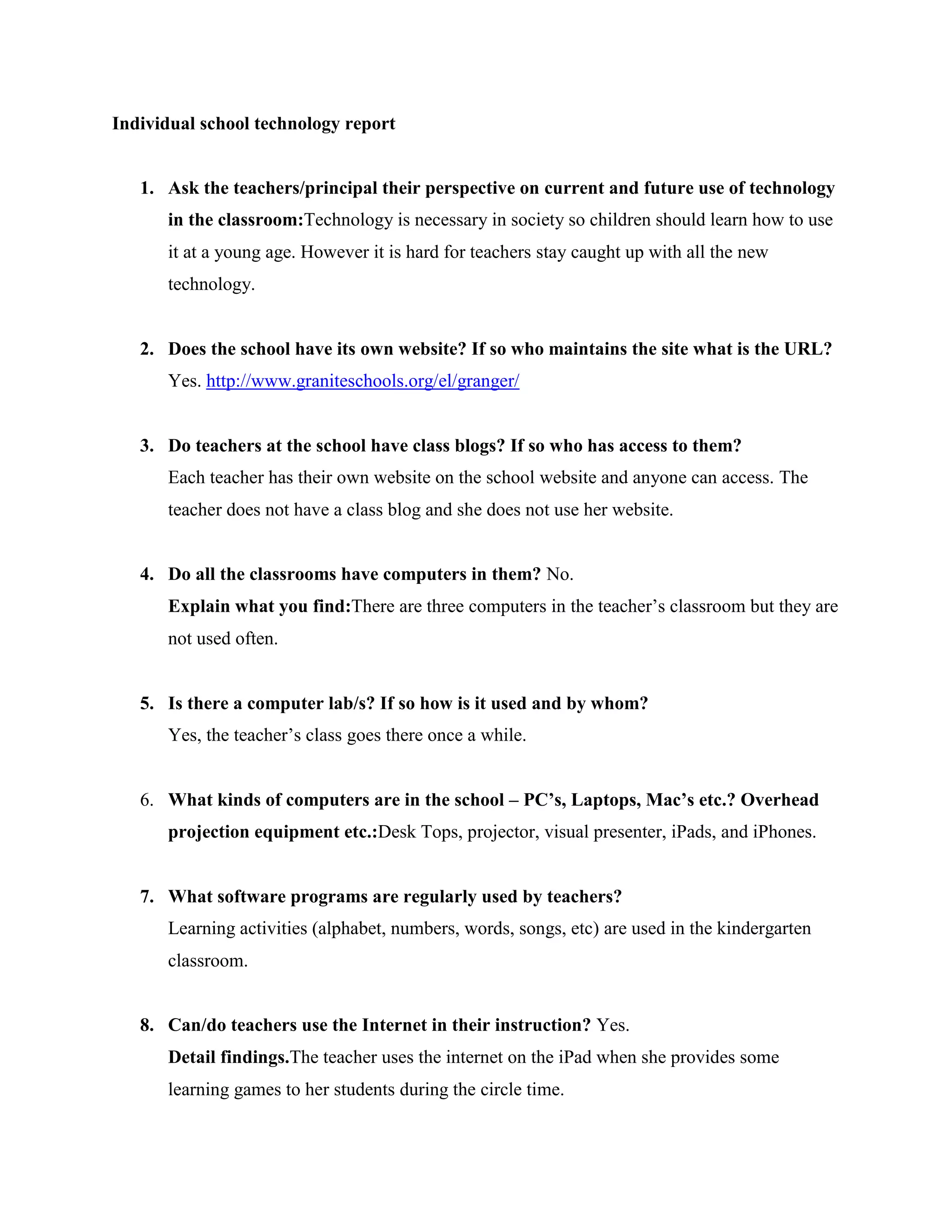 School technology survey | PDF