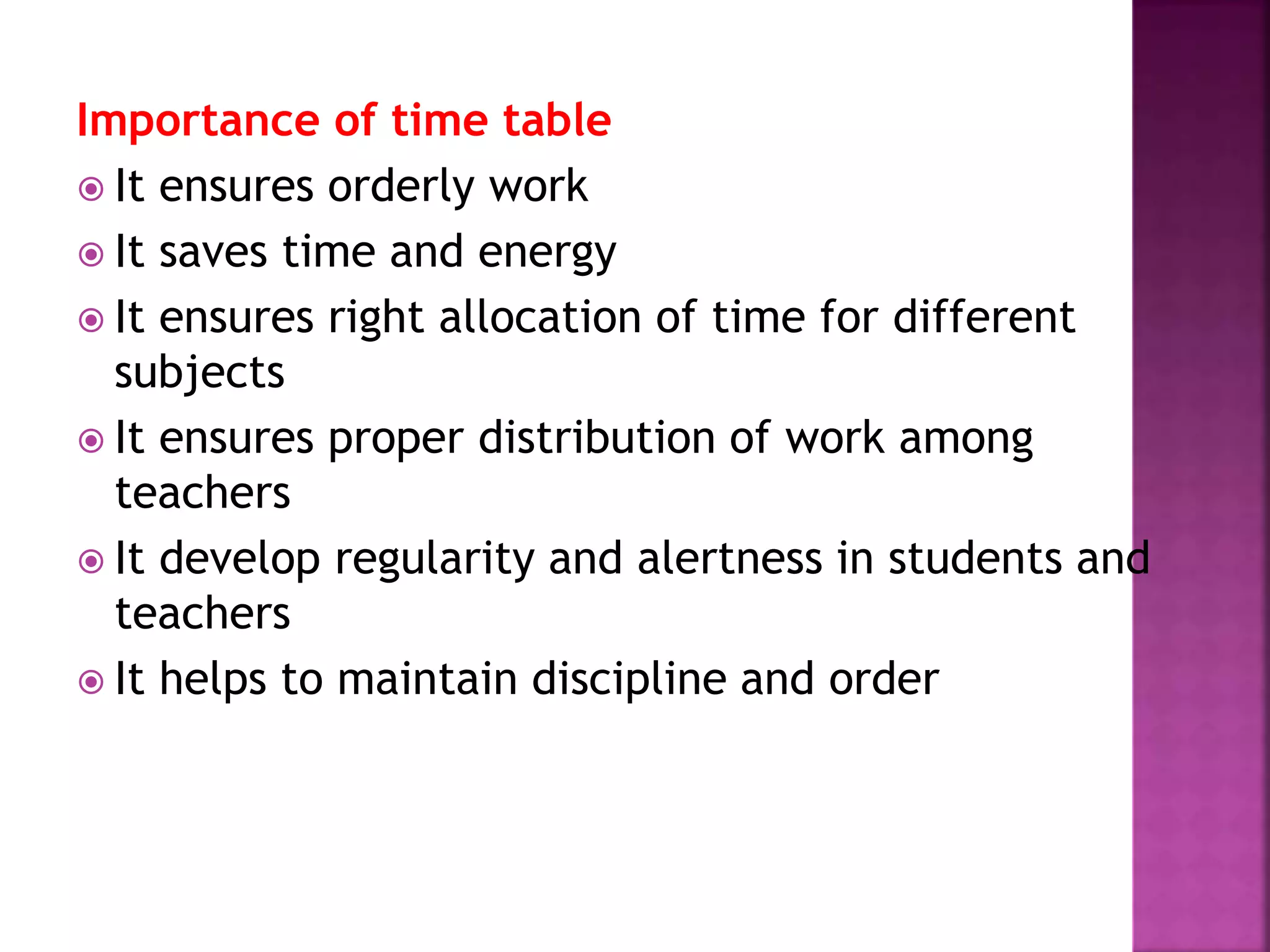 School time table | PPTX