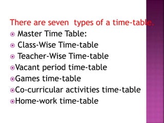 School time table | PPTX
