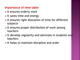 School time table | PPTX