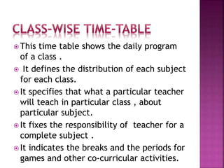 School time table | PPTX