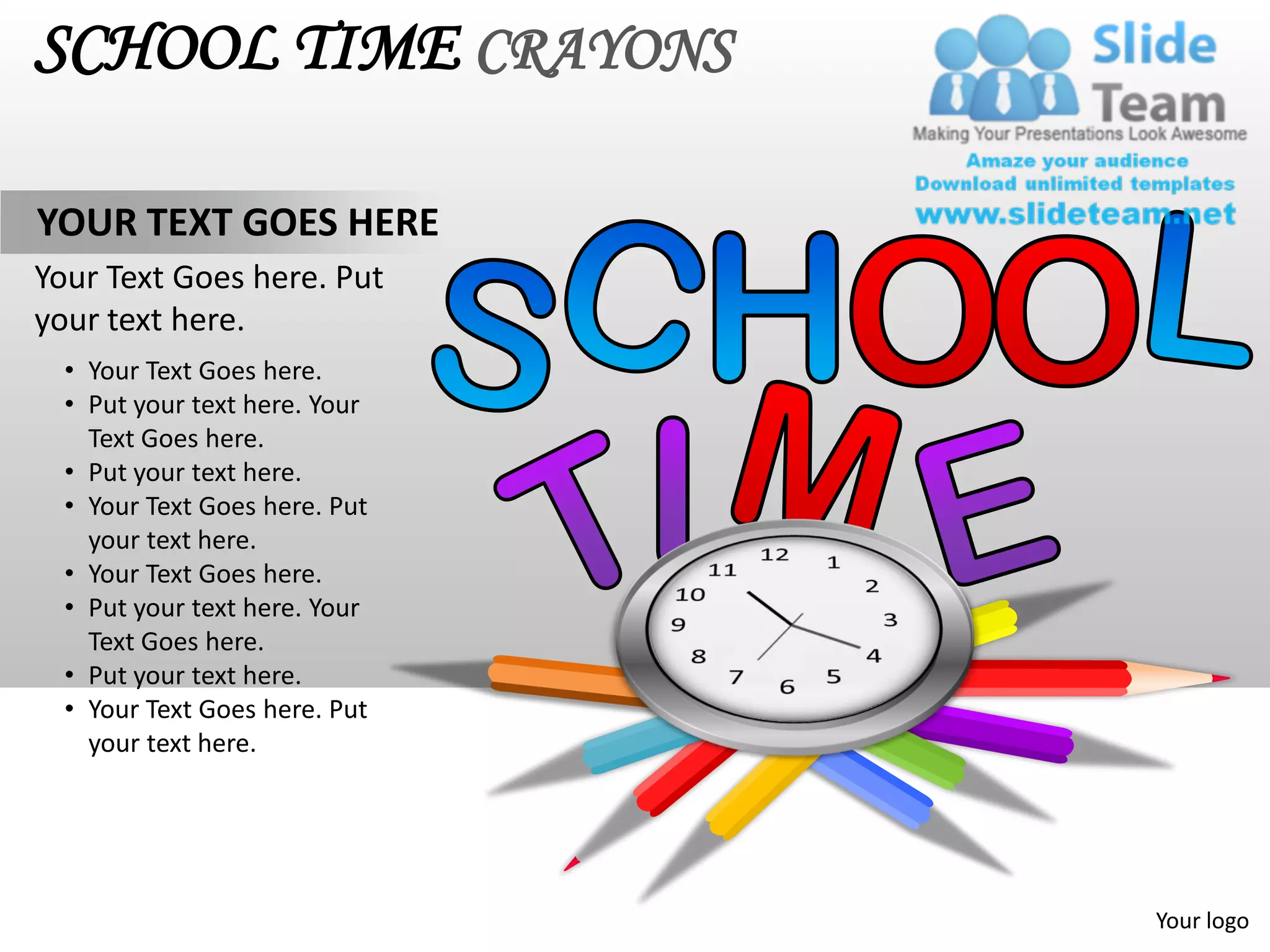 School time crayons powerpoint presentation slides ppt templates | PPT