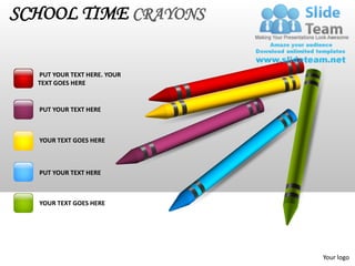 School time crayons powerpoint presentation slides ppt templates | PDF