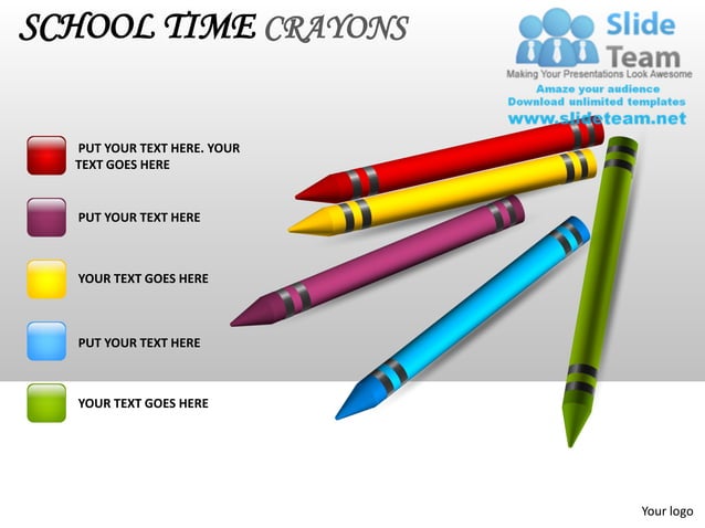 School time crayons powerpoint presentation slides ppt templates | PPT