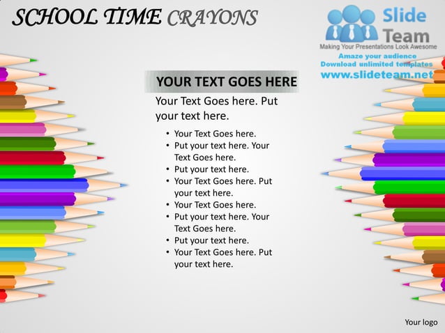 School time crayons powerpoint presentation slides ppt templates | PPT
