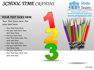 School time crayons powerpoint presentation slides ppt templates | PPT