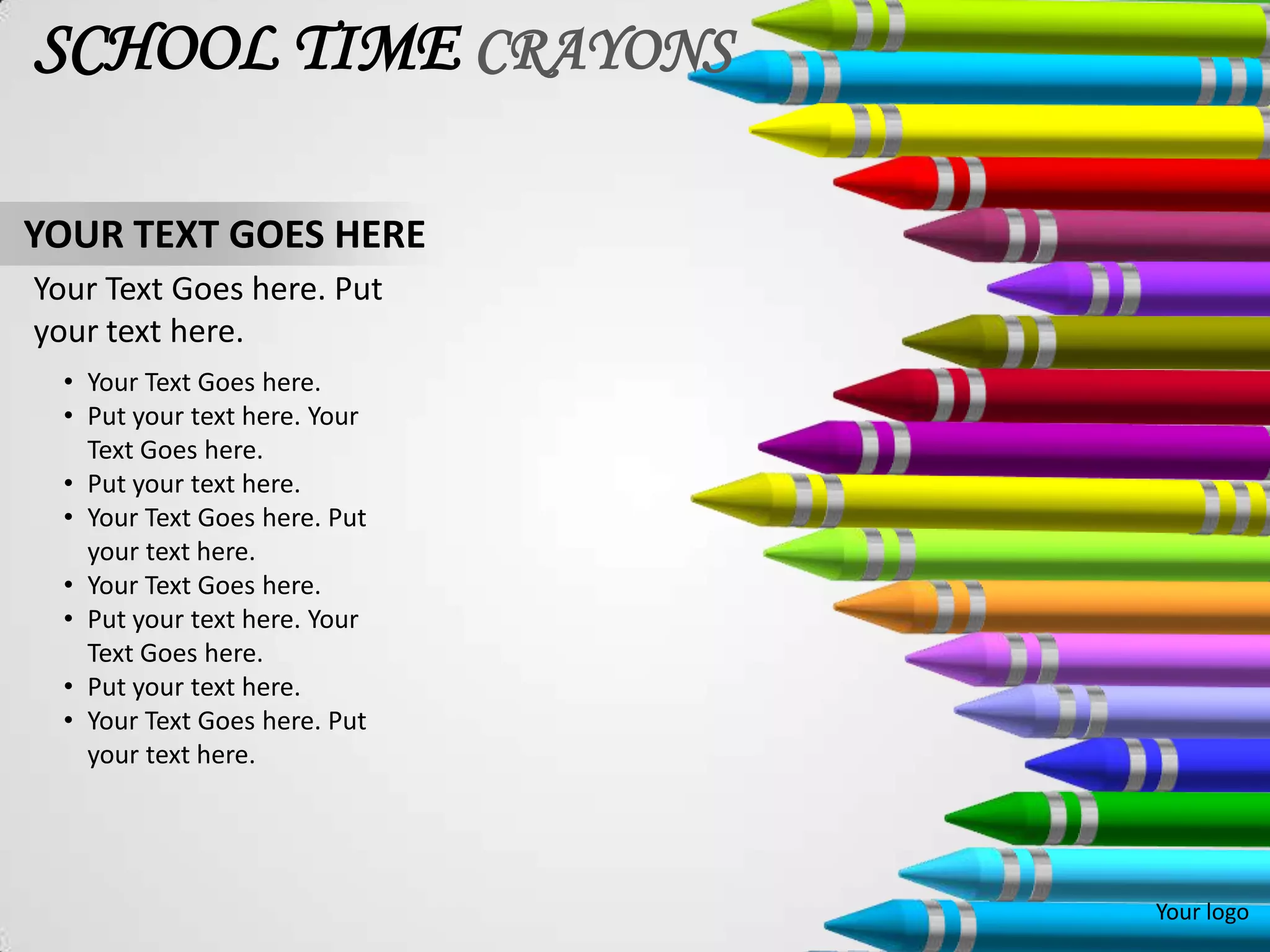 School time crayons powerpoint presentation templates | PPTX | Education