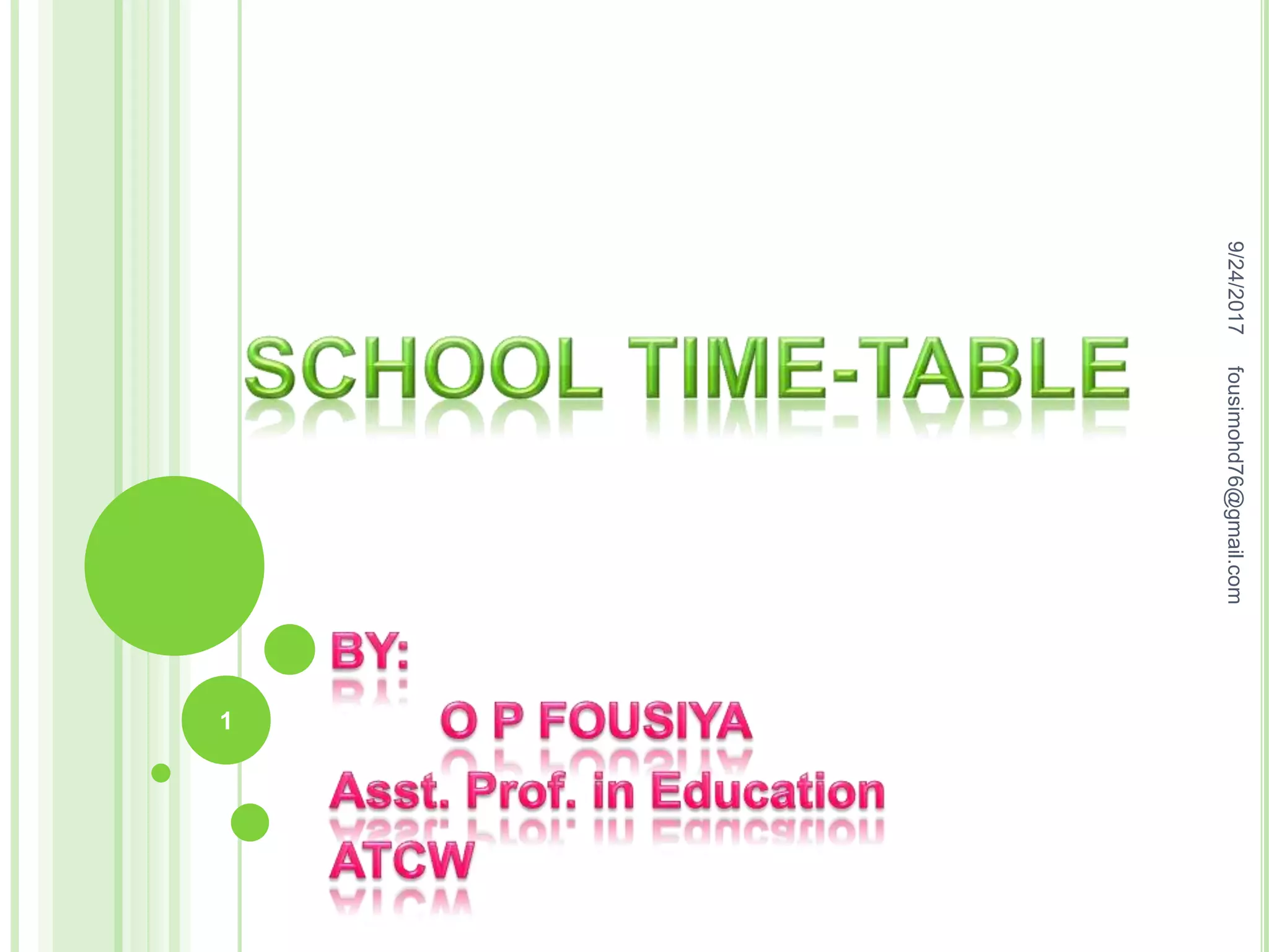 School timetable | PPTX