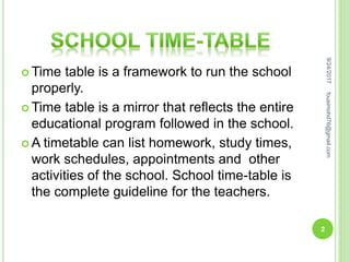 School timetable | PPTX
