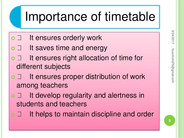 School Timetable School Timetable