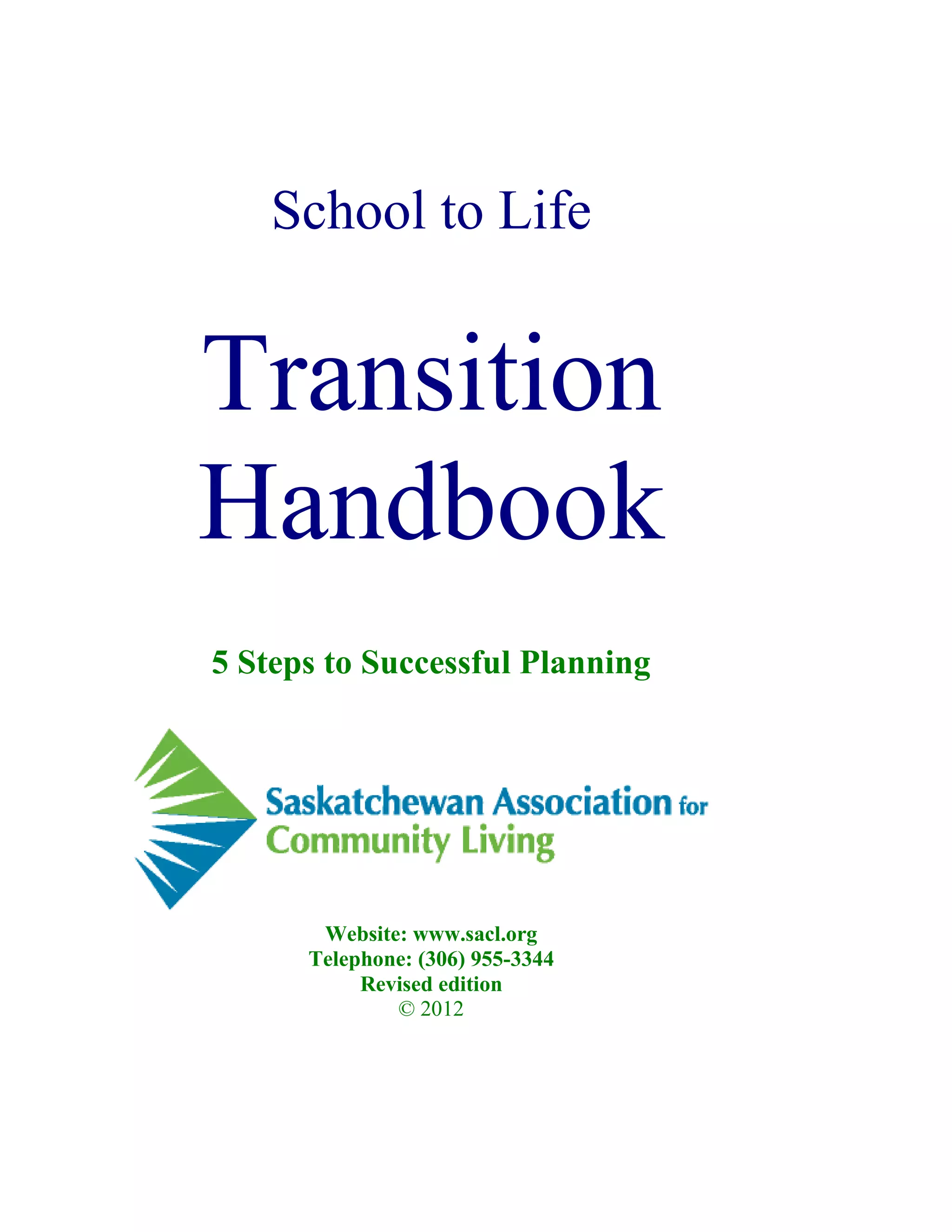 School to life transition handbook 2012 | PDF
