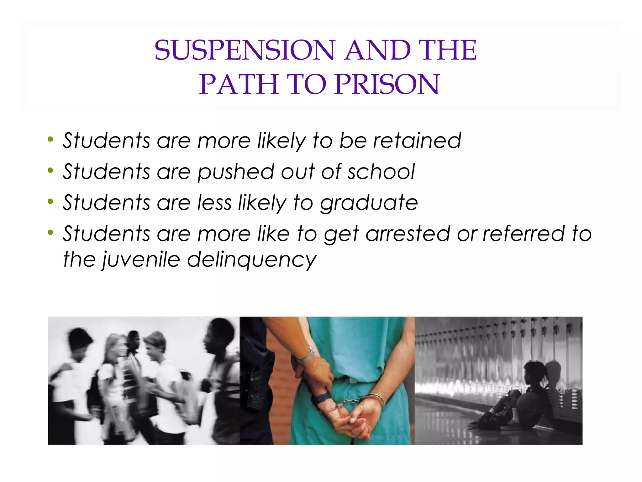 The school to prison pipeline. An overview of the issues and potential ...