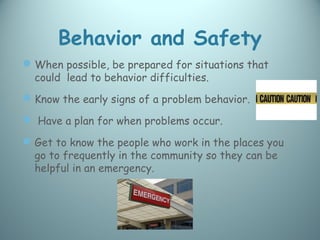 School training module eighteen, safety and autism | PPT