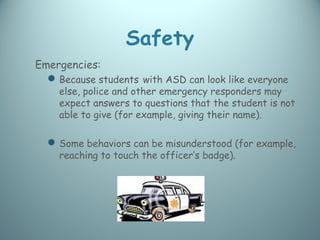 School training module eighteen, safety and autism | PPT