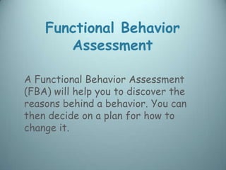 Functional Behavior Assessment | PPTX