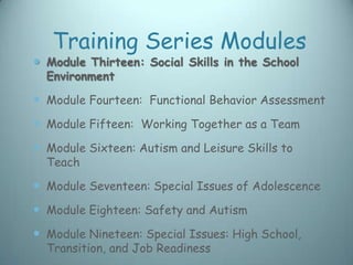 School training module thirteen, social skills. (2) | PPTX
