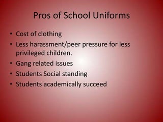 School Uniforms In Public Schools Pros And Cons