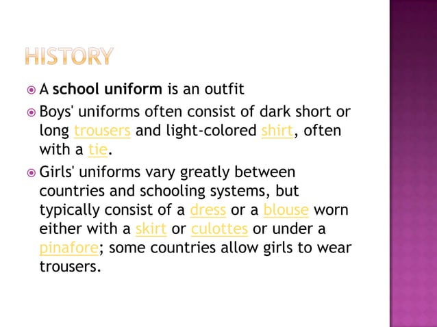School uniforms | PPT