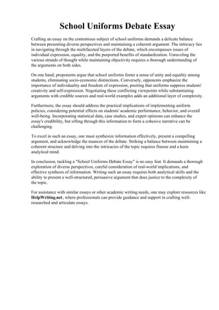 School Uniforms Debate Essay.pdf