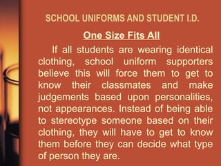 School uniforms, ID, and Giving Homeworks | PPT