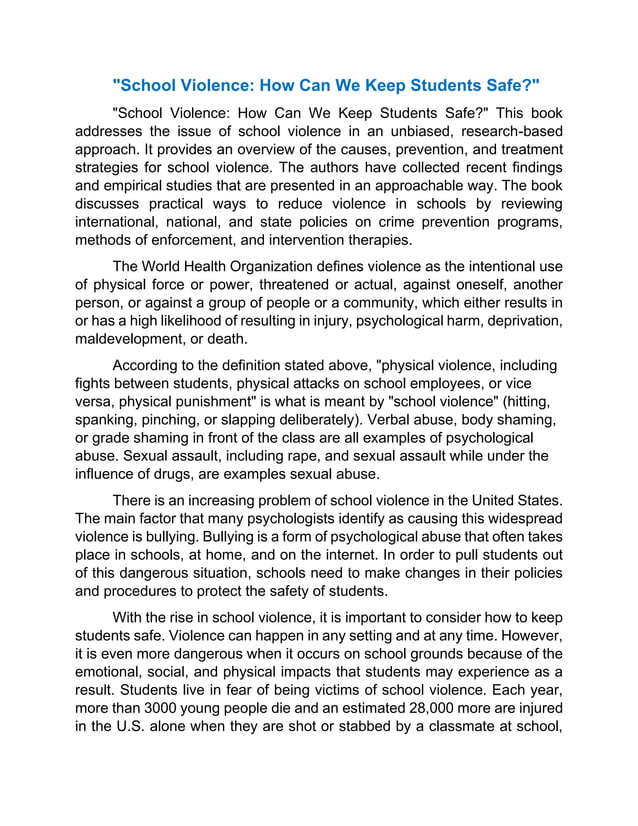 School Violence | PDF