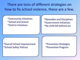School Violence Edu 290 | PPTX