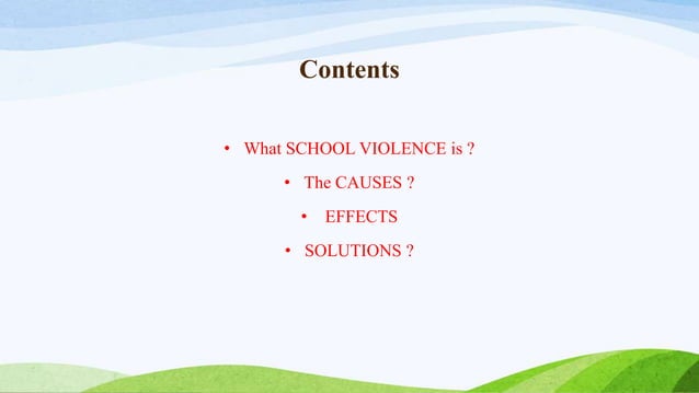 School violence - ESC | PPT | Debated Sensitive Social Issues | Sensitive Topics