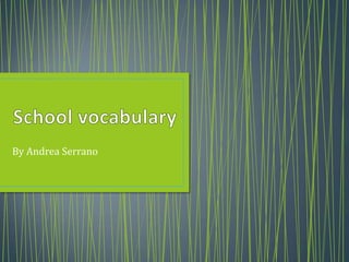 School vocabulary | PPTX