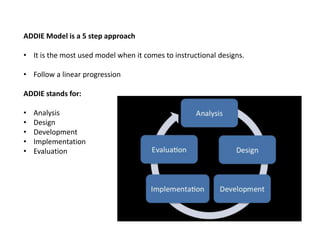 Difference of Instructional Design Models | PPT