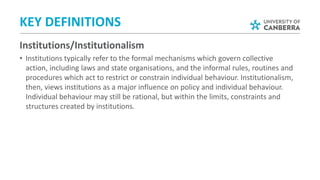 Using historical institutionalism as a method for qualitative process ...