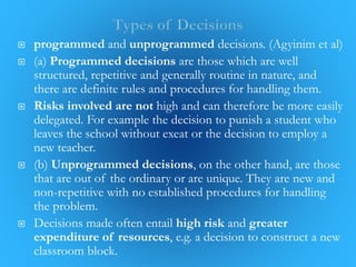 Sch Organistion - Lect 5 Decision making in edu.pptx