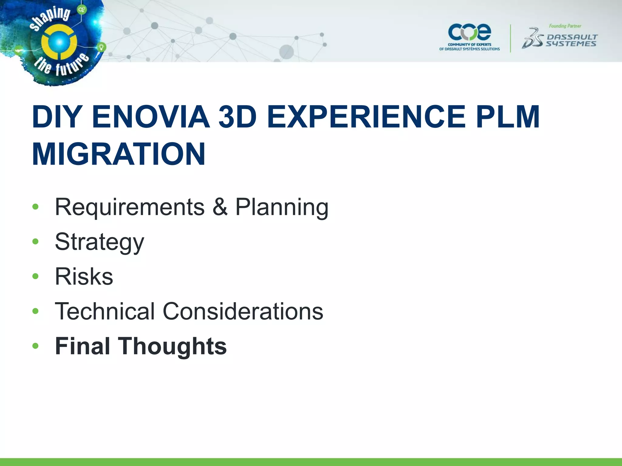 Do-It-Yourself ENOVIA PLM MIgration | PDF