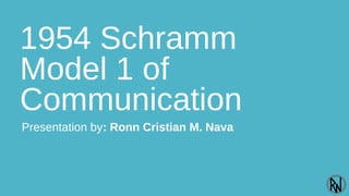 Schramm Model of Communication 1954 (Model1) | PPT