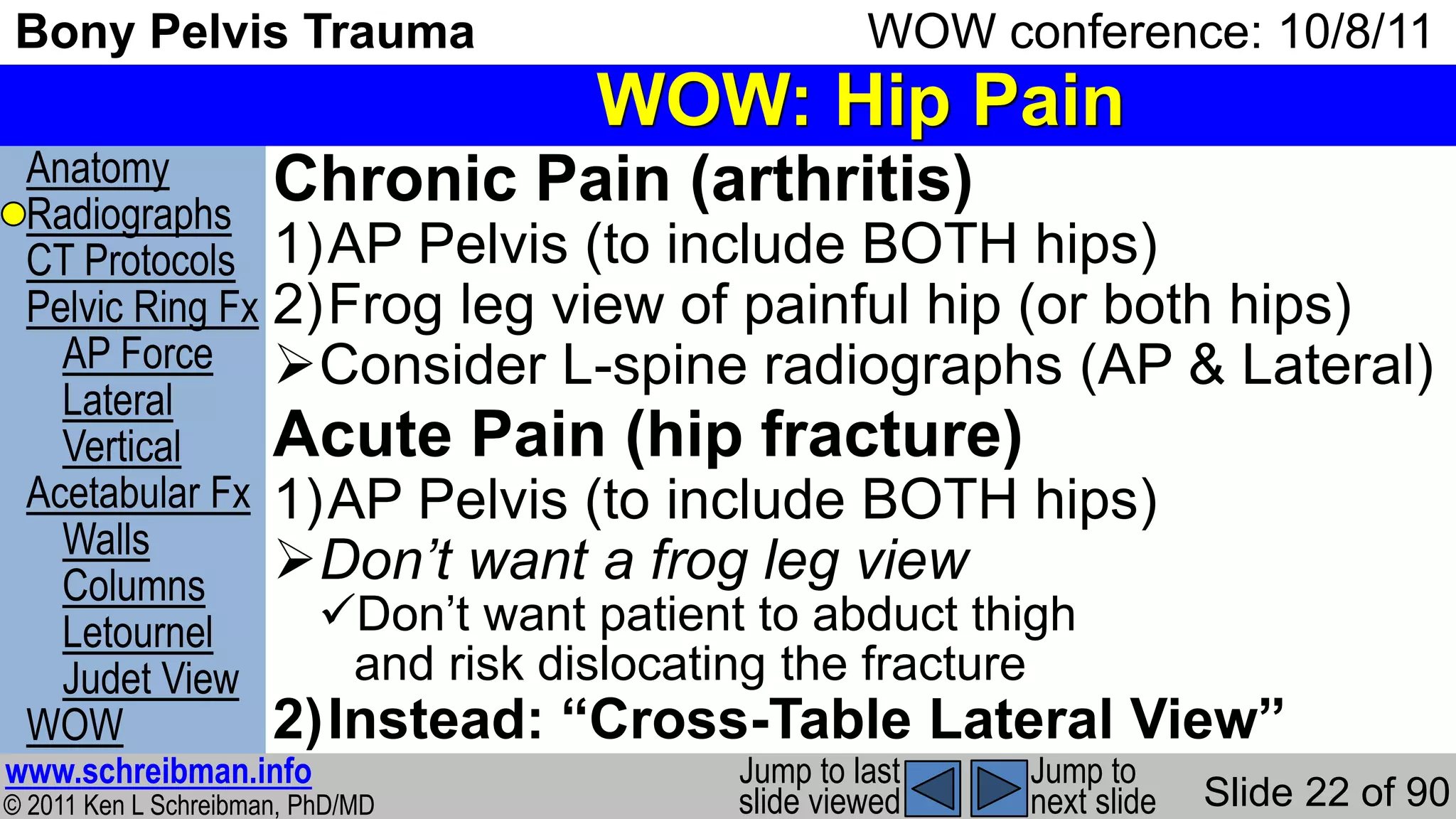 Bony Pelvis Trauma MSK Radiology Lecture | PPSX