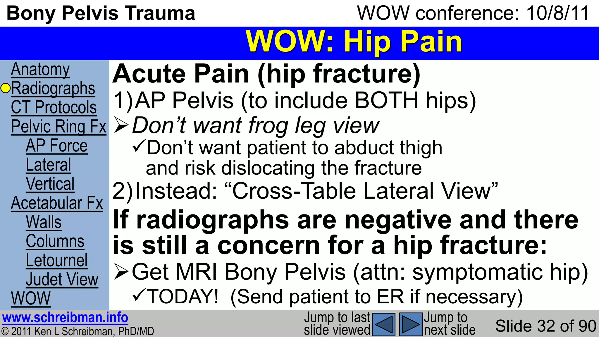 Bony Pelvis Trauma MSK Radiology Lecture | PPSX