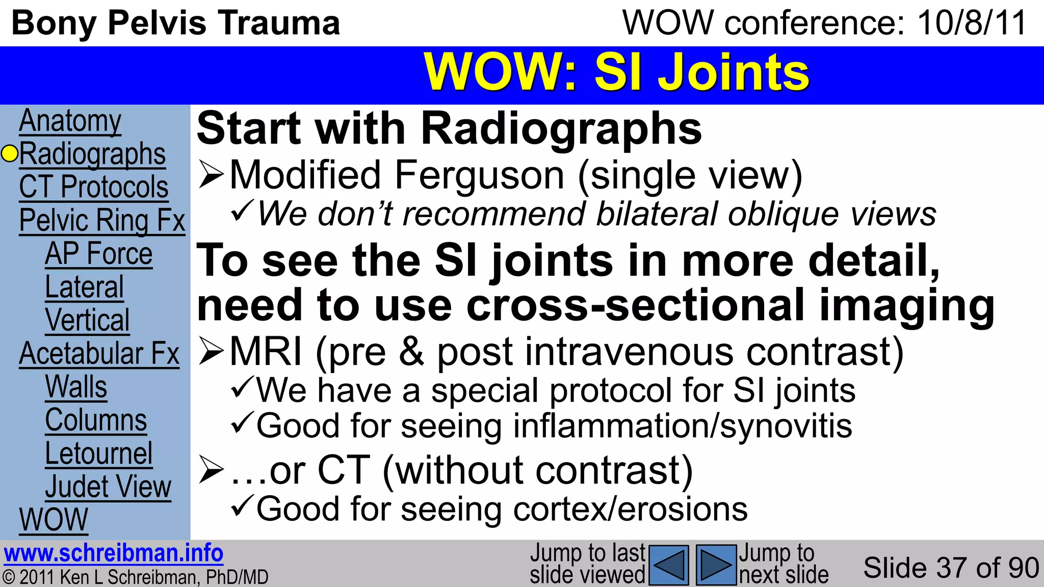 Bony Pelvis Trauma MSK Radiology Lecture | PPSX