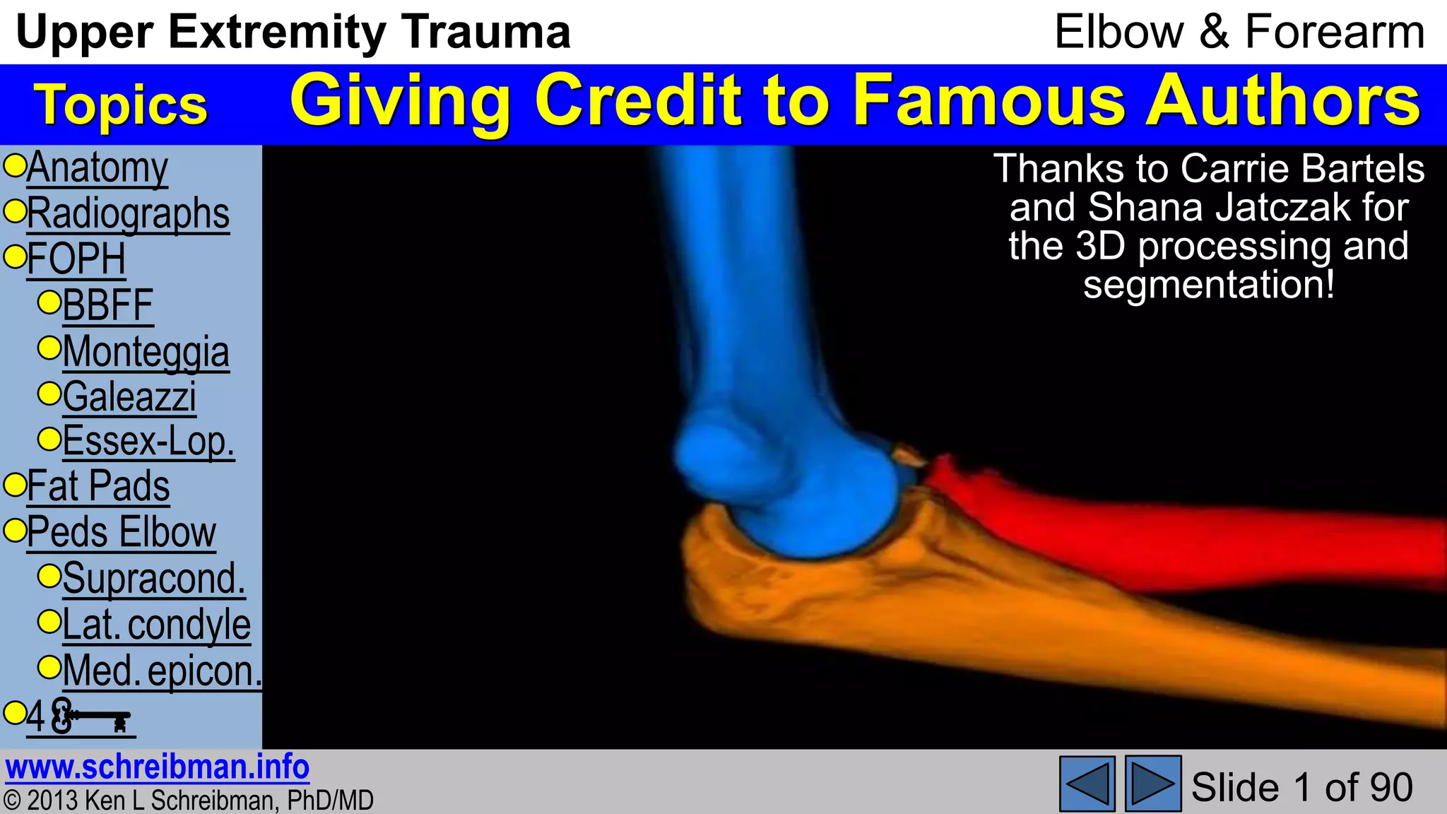 Upper Extremity Trauma Elbow & Forearm MSK Radiology Lecture | PPSX