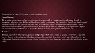 Components of strategic human resource management | PPTX