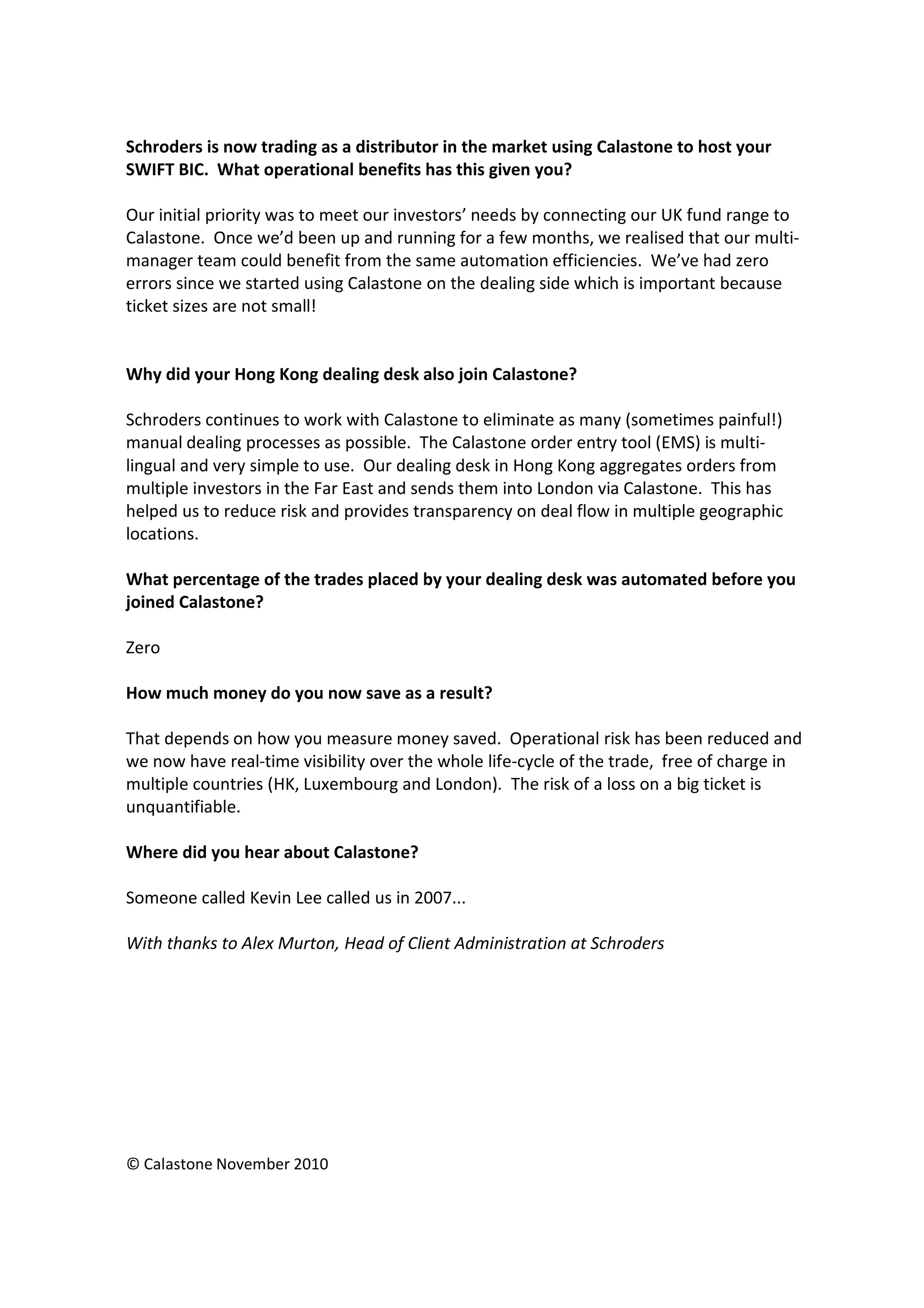 Schroders Case Study | PDF