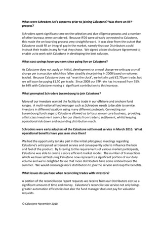 Schroders Case Study | PDF