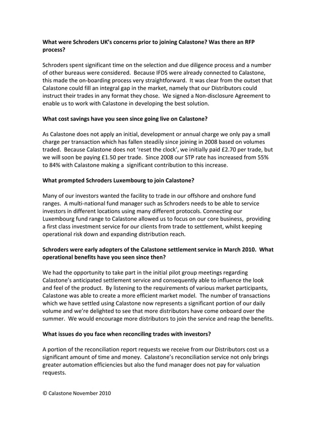 Schroders Case Study | PDF