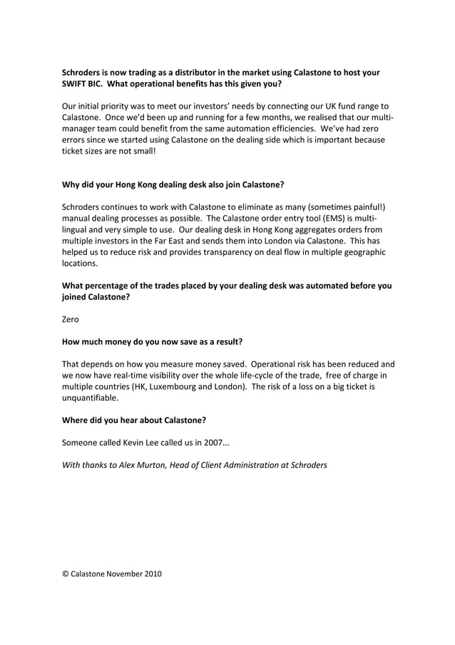 Schroders Case Study | PDF