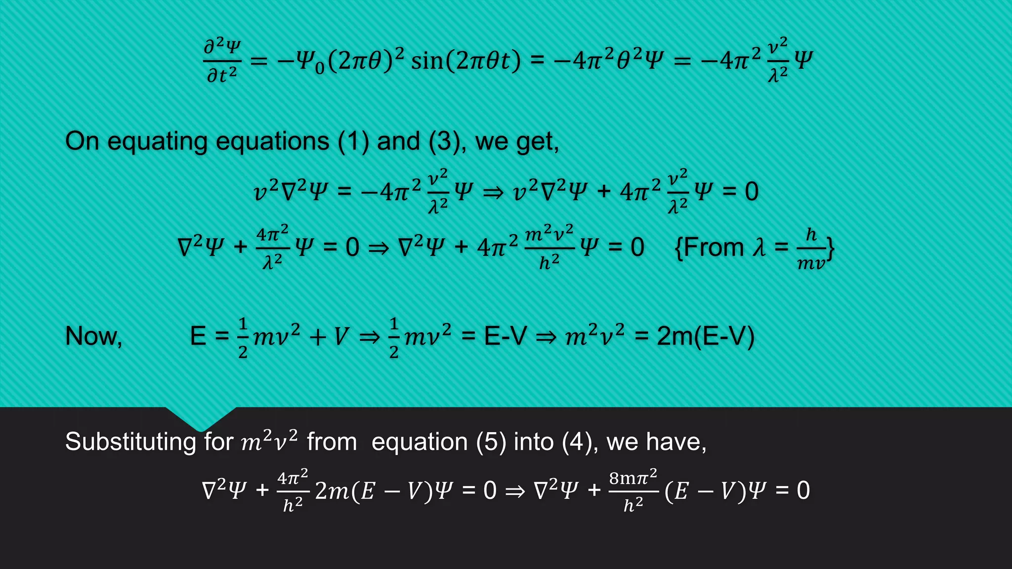 Schrodinger's time independent wave equation | PPTX