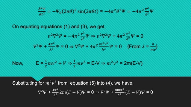 Schrodinger's time independent wave equation | PPTX